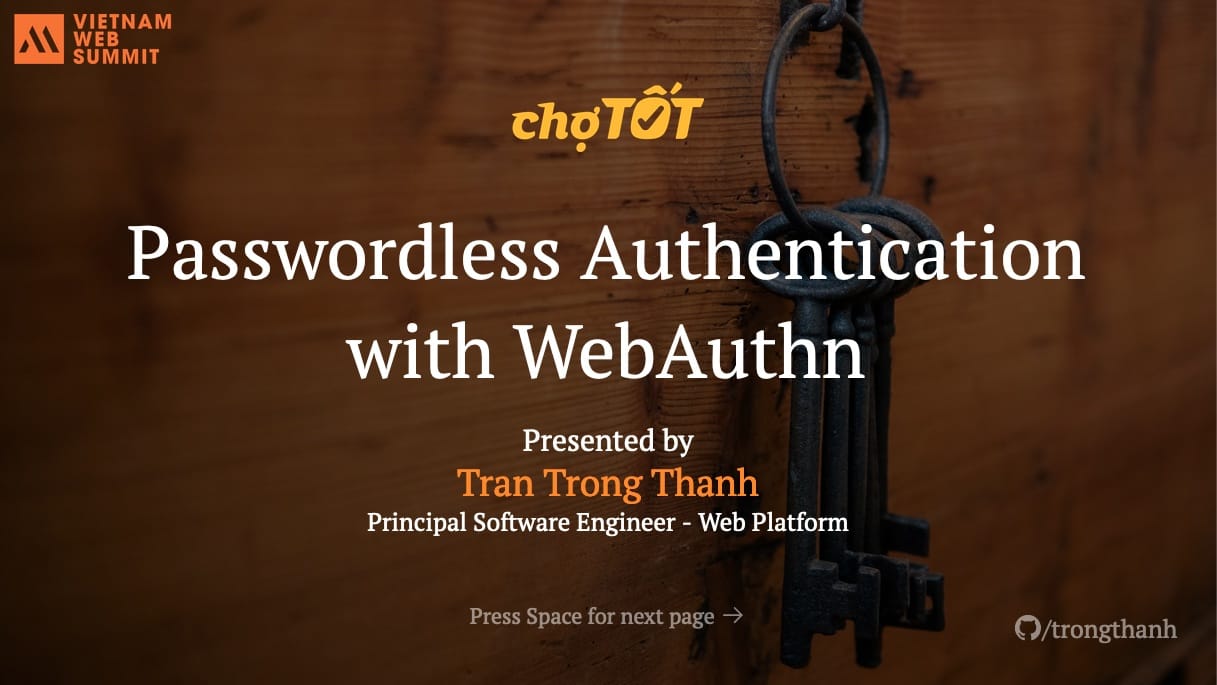 Chợ Tốt ID WebAuthn - Chợ Tốt ID WebAuthn