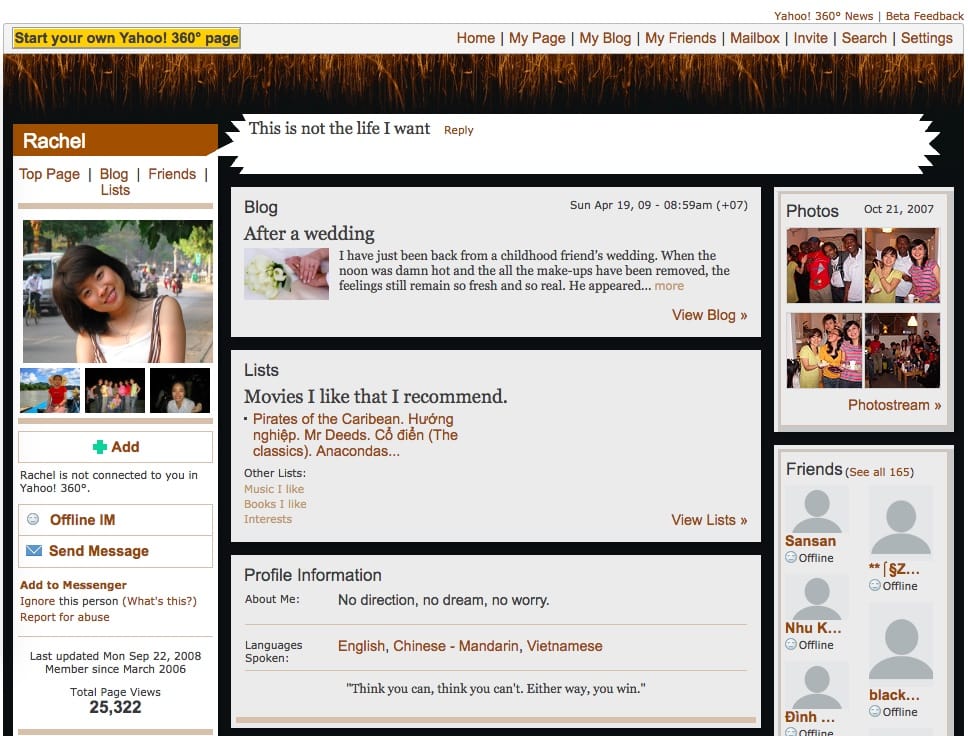 Yahoo! 360° - Rachel’s Profile